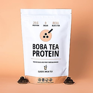 Classic Milk Tea Protein Powder | 25g Grass-Fed Whey Protein Isolate Powder | Gluten-Free & Soy-Free Bubble Tea Protein Drink | Real Ingredients & Lactose-Free | 19 Servings