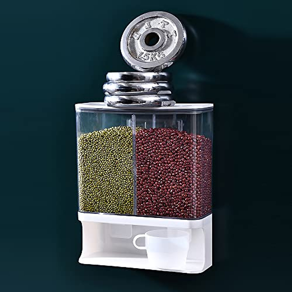 Rice Dispenser,Cereal Dispenser,Dry Food Dispenser, Rice Storage Container,Laundry room storage,Capacity Of 0.79 Gal, Suitable For Rice, Red Rice, Black Rice, Beans, Washing Powder And Dog And Cat Food
