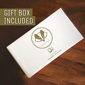 Swanky Badger Personalized Whiskey Glasses, Set of 2, Custom Whisky Glasses, 8.5oz (250ml), 3.5” x 3.5” x 3.5” (Classic)