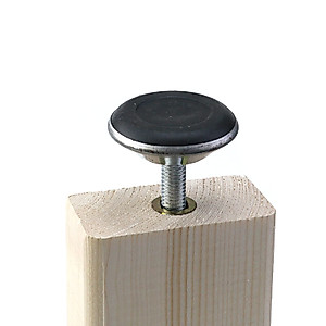 Mewutal 4PCS Wood Bed Frame Support Leg, Bed Part Replacement, Bed Support Bracket for Bedroom, with Mounting Screws and Adjustable Base (185mm, Adjustable 0-2cm)