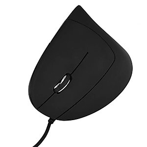 Ergonomic Vertical USB Wired Mouse, Left Handed Optical Mouse, 3 Adjustable DPI 800/1200/1600, 6 Programmable Buttons, Universal Gaming Mouse for Laptop, Desktop, Notebook, PC, Computer (Black)