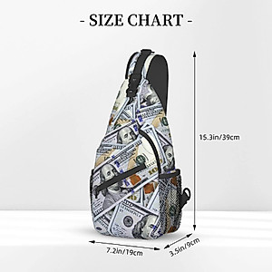 Us Bill Dollars Money Unisex Chest Bags Crossbody Sling Backpack Travel Hiking Daypack Crossbody Shoulder Bag For Women Men