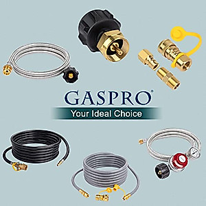 GASPRO 1lb Propane Tank Adapter, 20lb to 1lb Converter, Hook Up Small Propane Tanks When 20lb Ran Out, Solid Brass
