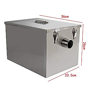 Funwill Commercial Grease Trap, Stainless Steel Grease Trap Interceptor Set with Removable Baffles for Restaurant Kitchen Wastewater - Shipping from USA