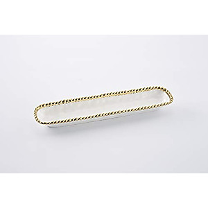 Pampa Bay Porcelain Cracker Cheese and Charcuterie Tray (White and Gold)