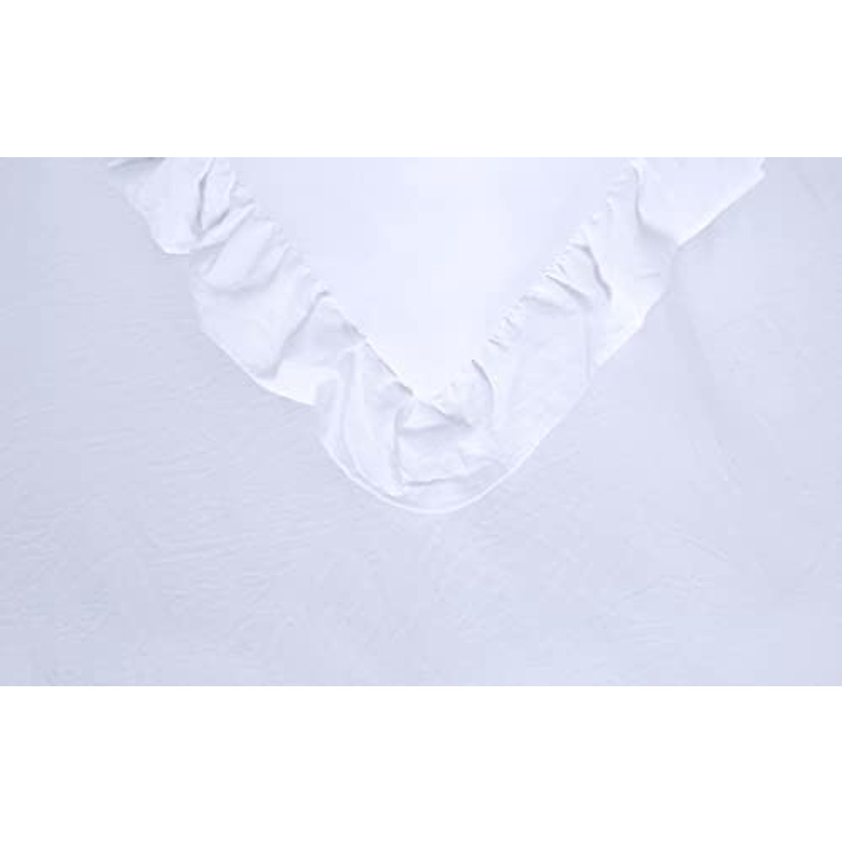 Chezmoi Collection Celia 3-Piece Waterfall Ruffle Skirt Bedspread Set - French Country Chic Farmhouse - California King, White