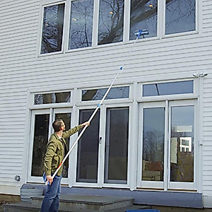 Unger Professional 2-in-1 Squeegee & Scrubber - 10” Window Cleaning Tool – Cleaning Supplies, Squeegee for Window Cleaning, Commercial & Residential Use, Microfiber Sleeve