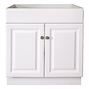 Design House 597153 Wyndham Unassembled Bathroom Vanity Cabinet Without Top, 30 x 21/2 Door, White