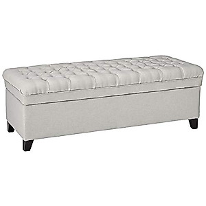 Christopher Knight Home Juliana Fabric Storage Ottoman, Light Gray