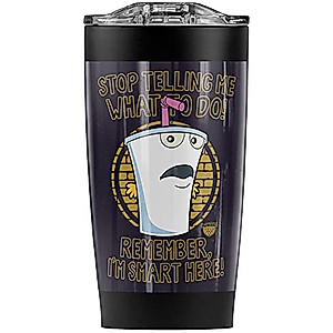 Logovision Aqua Teen Hunger Force Stop Stainless Steel Tumbler 20 oz Coffee Travel Mug/Cup, Vacuum Insulated & Double Wall with Leakproof Sliding Lid | Great for Hot Drinks and Cold Beverages