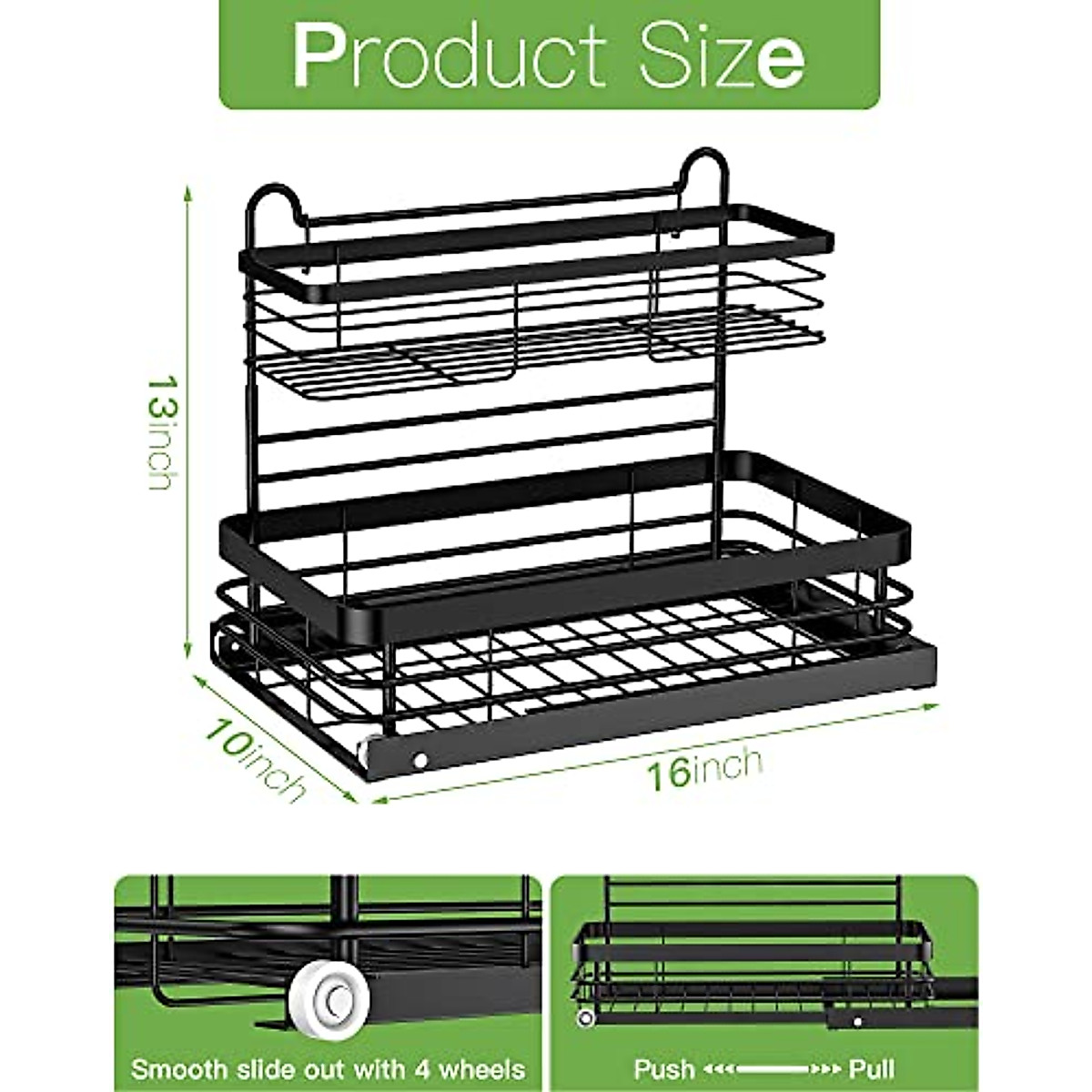 Under Sink Organizers and Storage, Uamector Under Sink Organizer 2 Tire Cabinet Organizer Shelf, Multi-Purpose for Under Kitchen Bathroom Sink Organizers and Storage, Under Sink Shelves