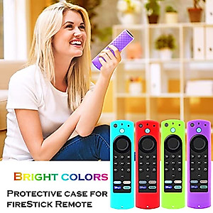 Firestick Remote Cover, Firestickremote TV Remote Universal Remote Case Skin Sleeve Glow in The Dark Purple
