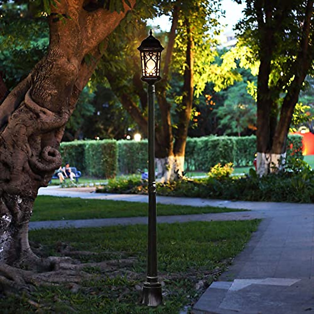 IBalody Outside Post Light Retro Garden Pillar Lantern Outdoor Waterproof Lawn Garden Landscape Community Street Exterior Column Lamp (Size : 180cm)