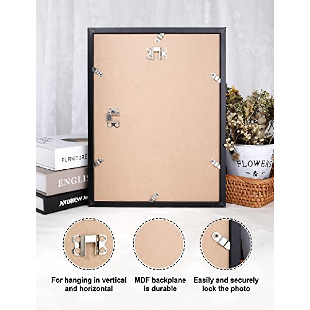 Annecy 12x18 Picture Frames (1 Pack, Black), Composite Wood Photo Frame, For Pictures 12x18 for Wall Mounting, Classic Simple Home Office Decor