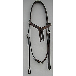 GSk Reitsports New Western Oil Pull up Leather Headstall Raw Hide Futurity Knotted Brow Band Headstall Brown