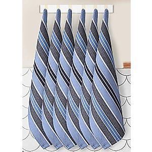 Kitchen Towel, Dish Towel, Tea Towel, Dish Towel For Kitchen, Fall Kitchen Towel, Cotton Quick Dry Kitchen Bar Towels, Super Soft & Absorbent Kitchen Dish Towels - 18x28 Inch 6 Pack - Sky Blue Navy
