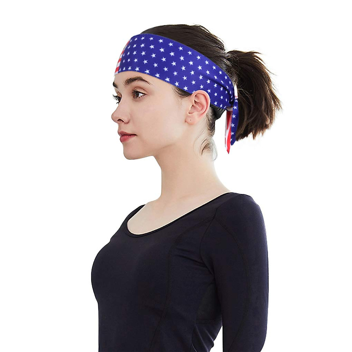 IPENNY Head Tie & Sports Headband - Sweat Wicking Tennis Bandana - Tie Back Sweatband for Men, Women, Kids & Pirates - Athletic Hair Band/Wrap for Karate, Basketball, Softball, Running & Workout