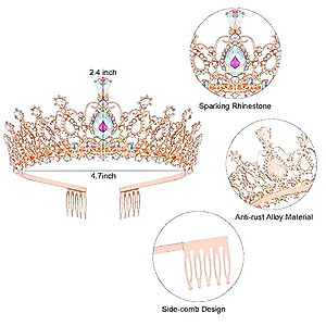 KICOSY Tiaras for Women Birthday Queen Tiara and Sash Set Birthday Crown for Women Birthday Tiara for Girls Rhinestone Crown Birthday Queen Sash Birthday Gifts Birthday Decorations for Women