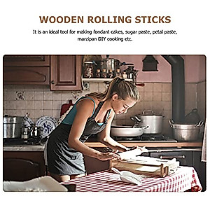 NUOBESTY 4pcs Wooden Mini Rolling Pin Embossed Rolling Stick Dough Molding Shaping Tool for Toddler Kids Art Craft Activity Supplies