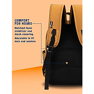 Wrangler Industry Backpack Classic Logo Water Resistant Casual Daypack with Padded Laptop Notebook Sleeve (Brown Duck)