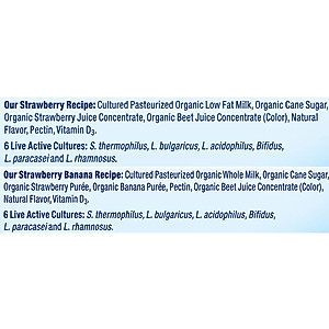 Stonyfield Organic Kids Strawberry & Strawberry Banana Lowfat Yogurt Cups Variety Pack, 4 oz. Each, 6 Ct