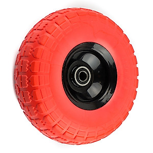 NK WFFOR10 Heavy Duty Solid Rubber Flat Free Tubeless Hand Truck/Utility Tire Wheel, 4.10/3.50-4" Tire
