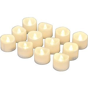 eLander LED Tea Lights Flameless Candle with Timer, 6 Hours on and 18 Hours Off, 1.4 x 1.3 Inch, Warm White, [12 Pack]