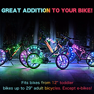 TINANA LED Bike Wheel Lights Ultra Bright Waterproof Bicycle Spoke Lights Cycling Decoration Safety Warning Tire Strip Light for Kids Adults Night Riding 1Pack (Green)