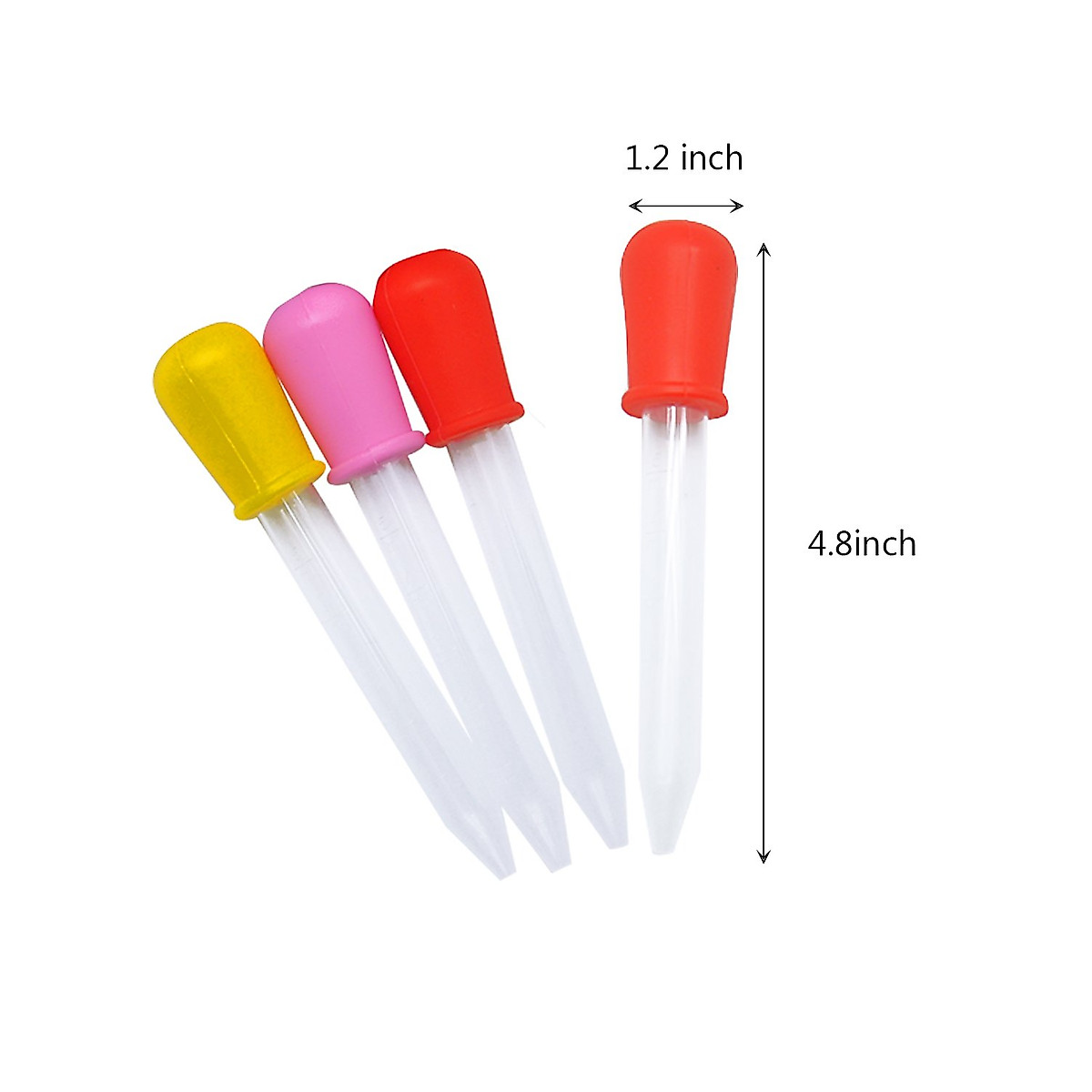 Gorse 12 Pack Liquid Droppers for Kids Silicone and Plastic Pipettes with Bulb Tip 5 ML Eye Dropper for Candy Molds