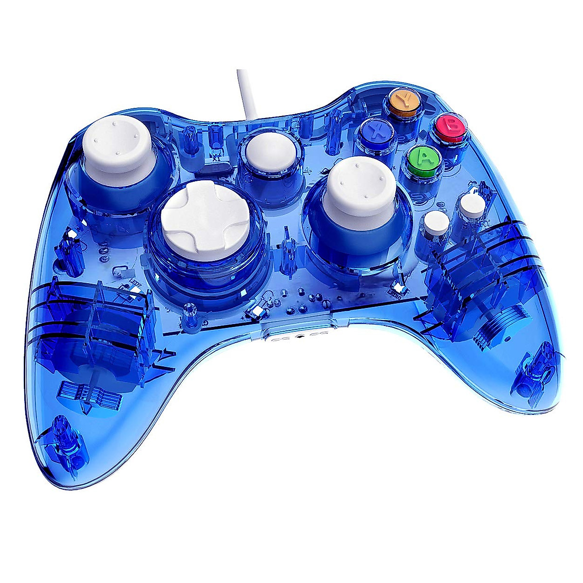 Wired 360 Controller Dual Vibrator Wired Gamepad Gaming Joypad, Blue - PAWHITS