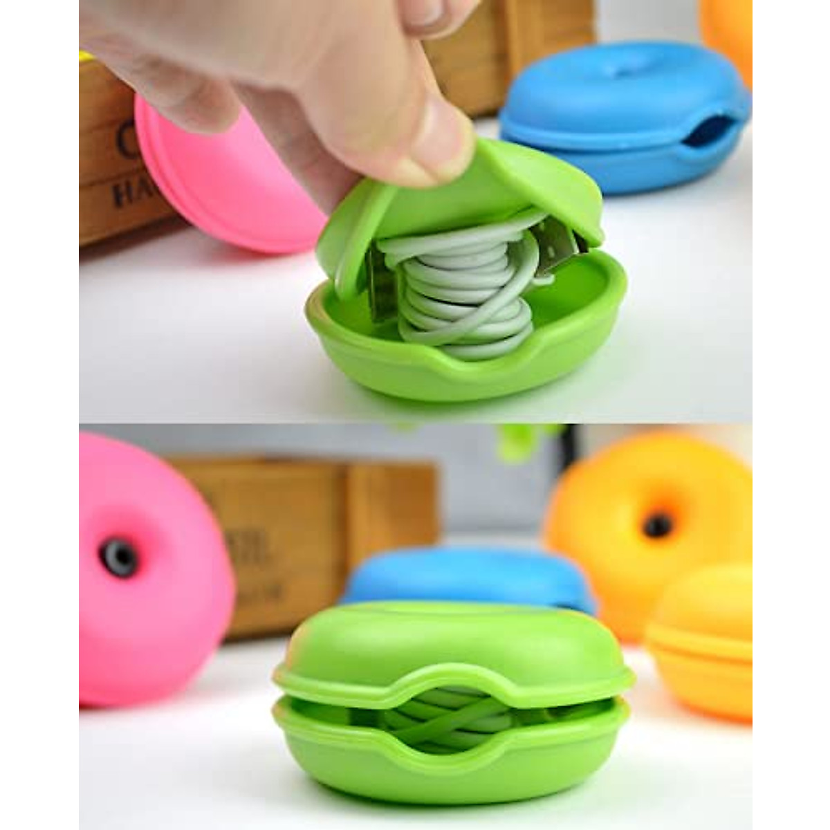 FveBzem 5 Packs Tangle-Free Cable Turtle Organizer Case Cord Keeper Cable Wrap Winder Earbuds Keeper Headphone Storage Case Cord/Wire Shortener Cable Cord Manage Case Charging/Lightening Cable Keeper