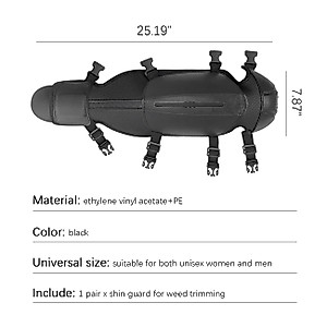 OLizee® 1 Pair Adjustable Trimmer Gaiters Mowing Shin Guards Gardening Knee Pads Chainsaw Shin Guards Weed Eating Leg Protectors for Outdoor Activities Black