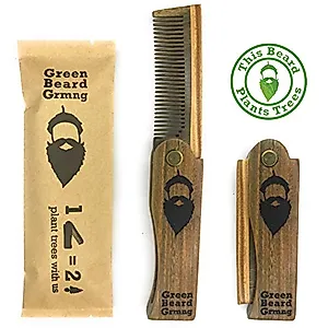 Tree-mendous Sandalwood Folding Comb - Durable Pocket Combs that Plant Trees by Green Beard Grmng