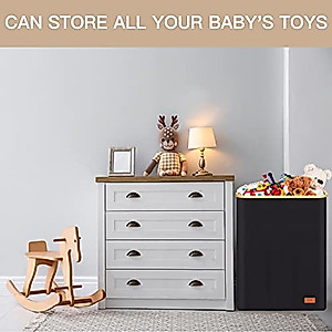 145L XXX-Large Laundry Hamper with Lid – DOFASAYI Foldable Laundry basket with Bamboo Handles, Grey Dirty Clothes Hamper for Bathroom, Bedroom, Room, Closet, Hampers for Laundry, Toys, Clothing, Black