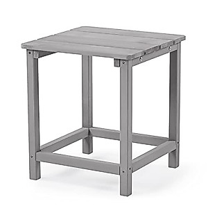 Mederra Outdoor Indoor Adirondack Side Table, Cedar Wood Patio End Table, Rectangular Coffee Table for Garden, Lawn, Pool, Porch, Backyard