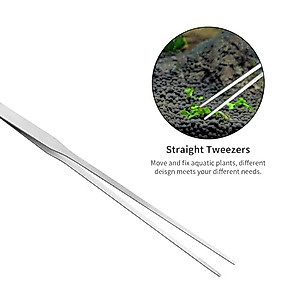 Ohtomber Aquascape Tools Aquarium Kit - 4PCS Terrarium Supplies Include Long Tweezers for Terrarium, Feeding Tongs, Aquarium Scissors, Aquarium Algae Scraper for Fish Tank Cleaning Plant Trimming