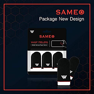 SAMEO Gaming Finger Sleeves for Mobile Game Controllers (Pack of 3 Pair) Anti-Sweat Breathable Seamless Thumb Finger Sleeve for League of Legend, PUBG, Rules of Survival, Knives Out (Gray)