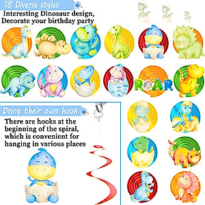 Baby Dinosaur Hanging Swirls Dinosaur Baby Shower Decorations Dinosaur Party Hanging Foil Whirls Ceiling Streamers Decoration for Dino Theme Birthday Party Roar Rawr It's A Boy Party Supplies