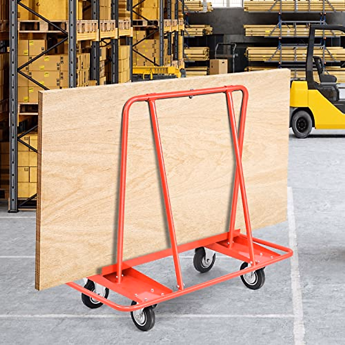 Goplus Drywall Sheet Cart, Heavy Duty Panel Dolly Cart with 4 Swivel Wheels, Handling Wall Panel, Sheetrock, Wood Panel, Rolling Dolly for Garage, Home, Warehouse