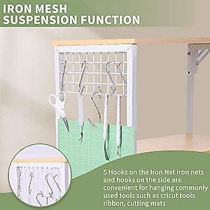 Organization and Storage Cart Compatible with Cricut Machines，Rolling Craft Storage Removable Vinyl Holders and Drawer, Crafting Desk with Storage for Craft Room