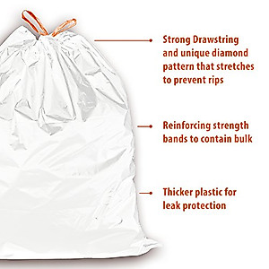 iTouchless Tall 18 Gallon Trash Bags, 40 Count, Extra-Large Strong Bathroom Kitchen Garbage Can Bin Liners, for Rubbish Recycling Compost in the Home, Office, Clear