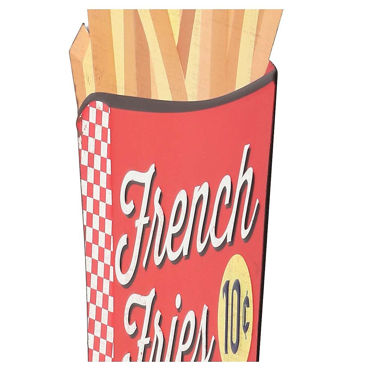 French Fries Embossed Metal Sign - Vintage Diner French Fries Sign for Kitchen or Man Cave