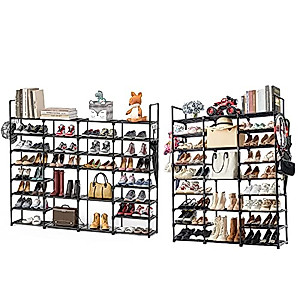 Mavivegue 9 Tiers Shoe Rack Tall Shoe Organizer Shoe Storage Shoe Rack, 8 Tier Large Shoe Rack Organizer
