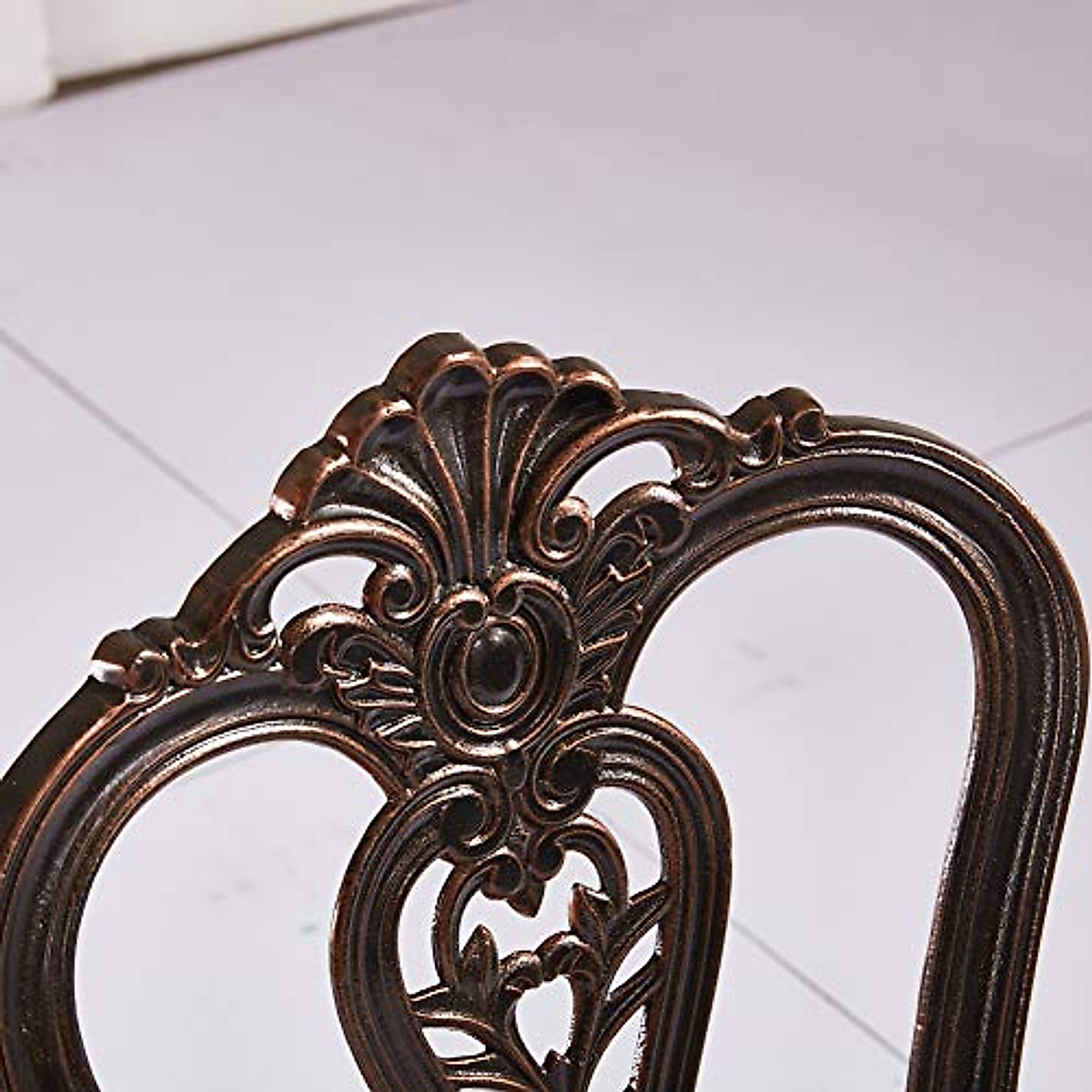 2pcs Crown Chair Needs Assembly Cast Aluminium Table and Chair Sets Outdoor Garden Patio Furniture Bistro Set Weatherproof with Timeless Design