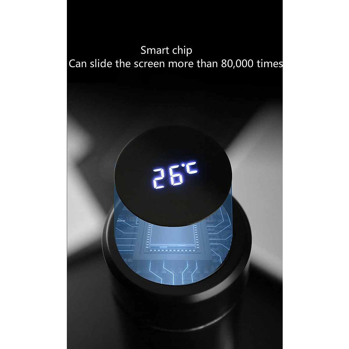 Hovico Intelligent Temperature Display Vacuum Insulated Water Bottle,Leak Proof, Stainless Steel Coffee Thermos,Keep Cold 12H Keep Warm 24H,17OZ (White)