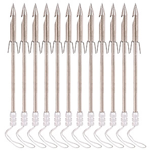 SOPOGER Fishing Dart Slingshot Arrows - 12 Pack Slingshot Fishing Reel Darts 5.9inch Silver Catapult Spear Fishing Arrows Bulk for Adults Hunting Bowfishing