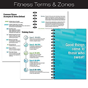 Global Printed Products Workout Fitness Journal Nutrition Planners: Clip-in Bookmark, Sturdy Binding, Thick Pages & Laminated Protective Cover (Black & Gold)