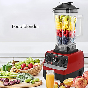 Portable Blender, 4500W Countertop Blender, Multi Function Food Processor with 6 Stainless Steel Blades 15 Speed Household Multi Function Food Processor for Meat Ice Fruit (US