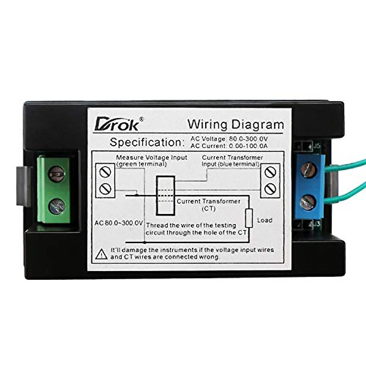DROK AC Meter - 80-300V 100A Digital Power & Voltage Monitor