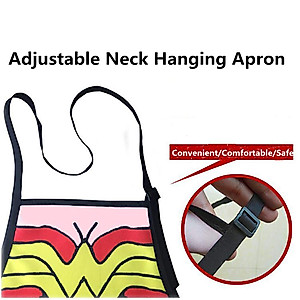 Funny Gag Sexy Bikini Aprons - 2 Pack Waterproof Apron Novelty Kitchen Cooking Apron Party Aprons Naked Man & Bikini Girl Novelty Aprons for Couples (Black Man+Lace Lady)